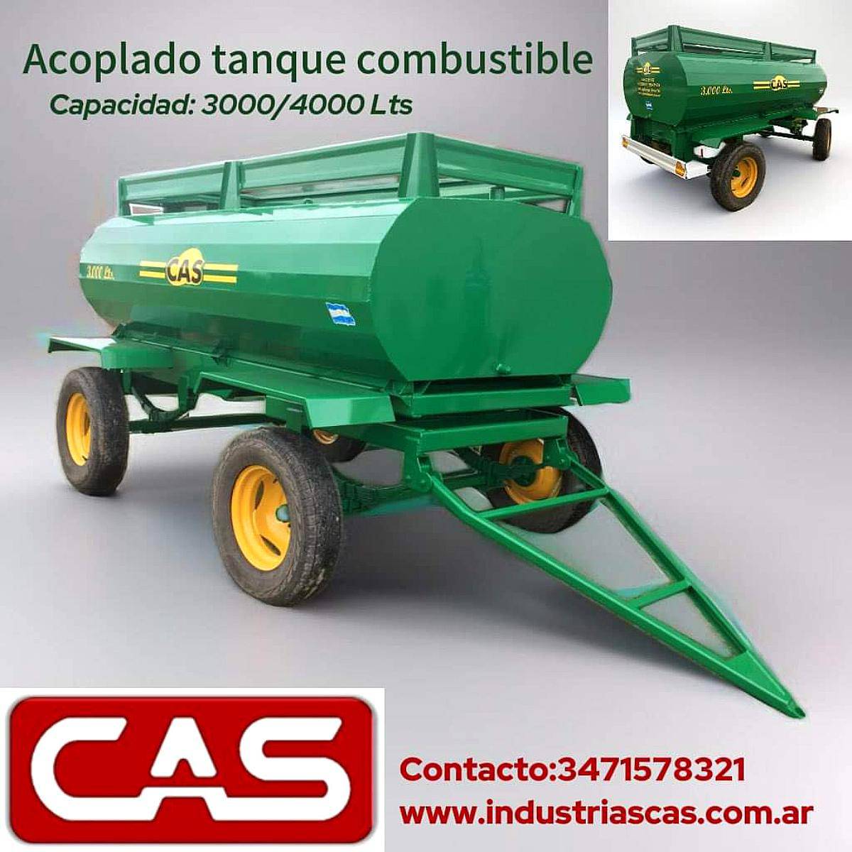 Acoplado Tanque Combustble (chapa) (3000 Lts)🚜🌾 - Agroads