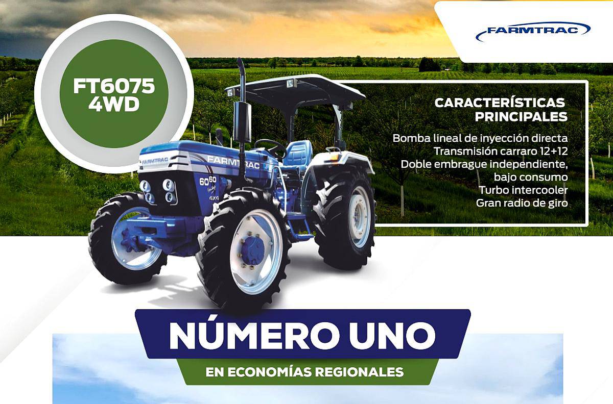 Tractores Farmtrac Disponibles. Motores Ford. Transm Carraro - Agroads