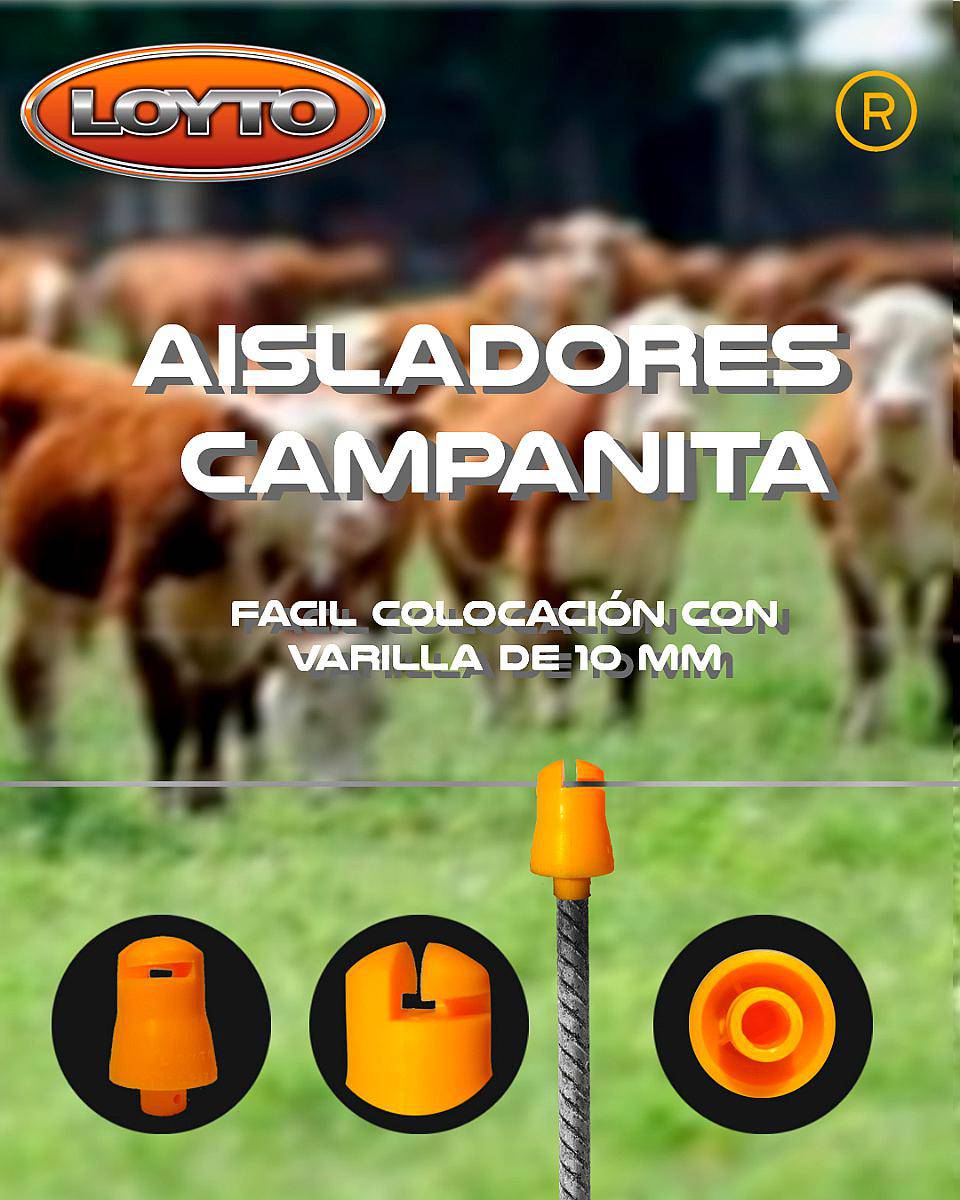 Aislador Campanita Loyto para Boyeros Electricos - $ 157 - Agroads