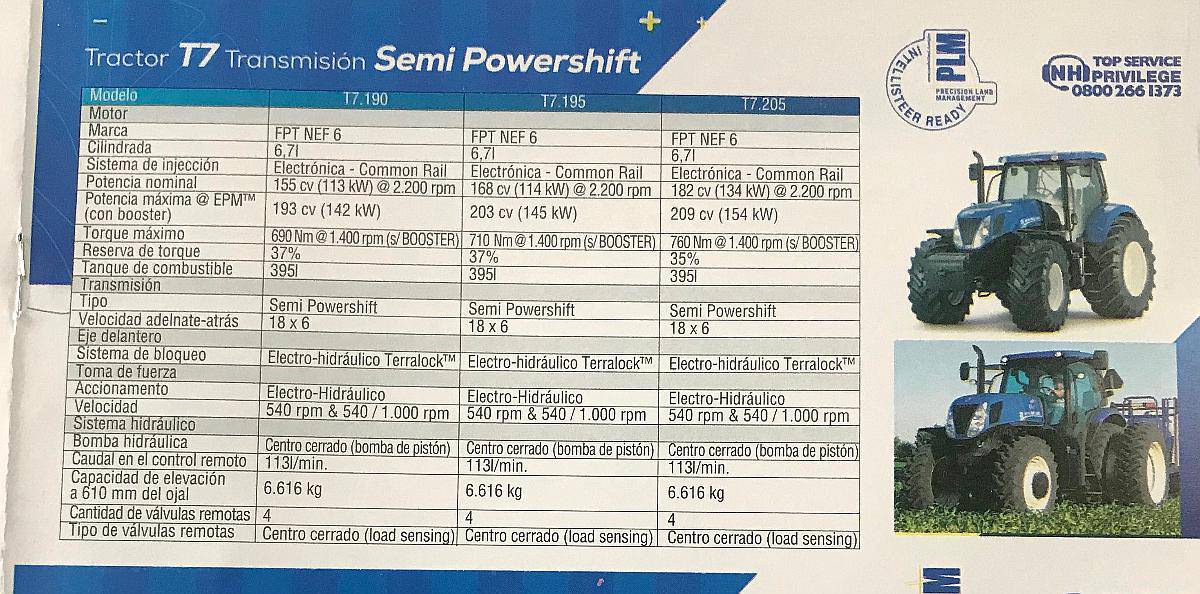 Tractor New Holland T7 Semi Powershift - Año: 2019 - Agroads