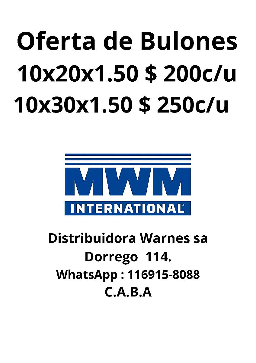 Variedad de Bulones Varias Medidas. - $ 245 - Agroads