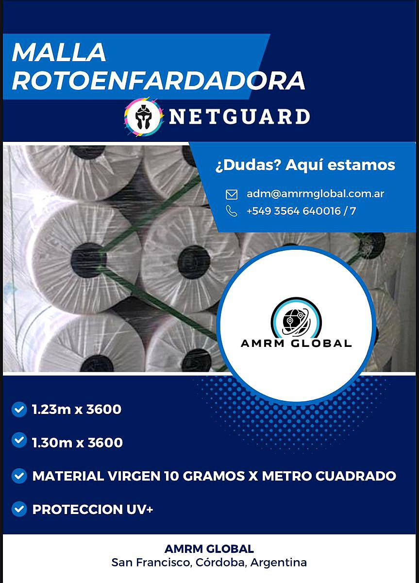 Malla y RED Rotoenfardadora 1.23 X 3600 Metros. 10 GSM - Agroads