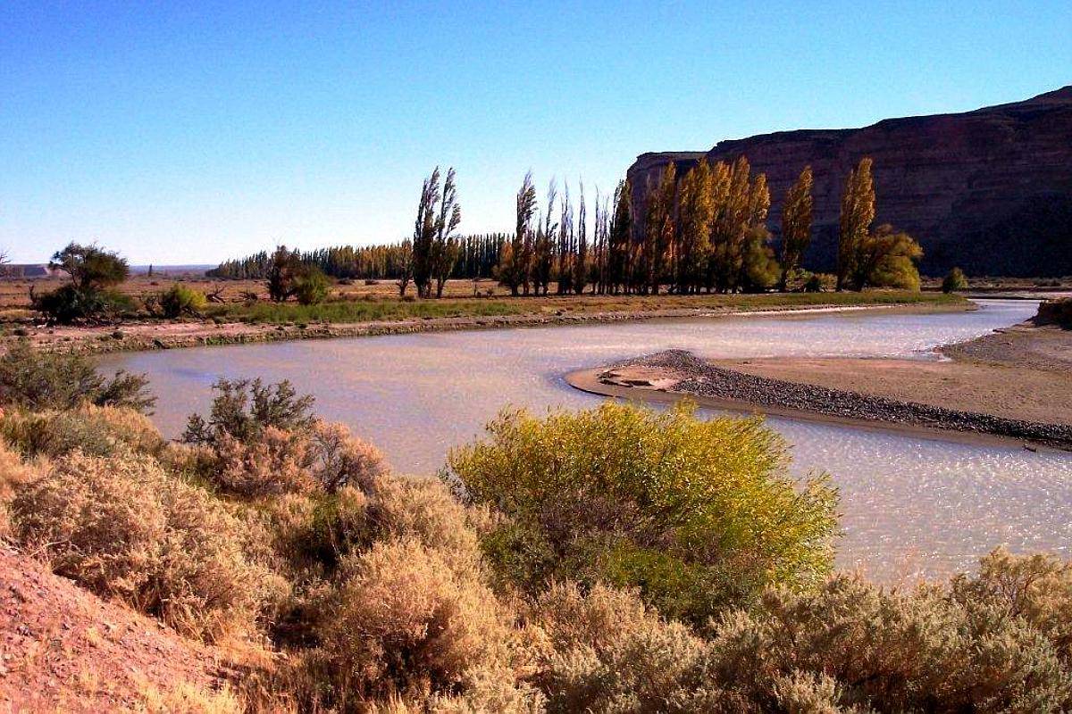 Campo con 8 km de Costa Sobre el Rio Chubut. 8700 hectáreas. - Agroads