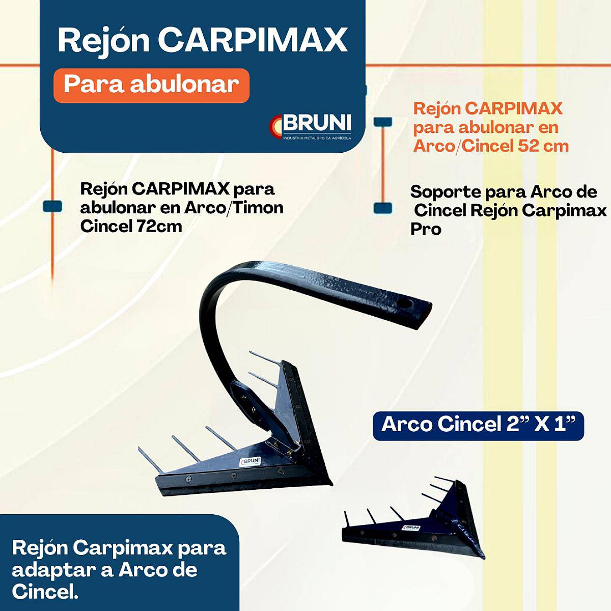Rejón Carpimax para Abulonar en Arco/timon Cincel 70 y 52 cm - Agroads