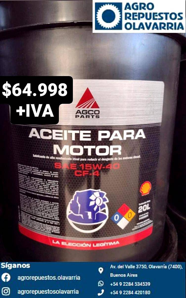 Aceite de Motor Agco CF-15W40 - $ 64.998 - Agroads