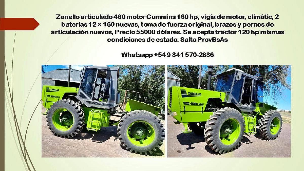 Vendo Tractor Zanello 460 - Año: 2016 - u$s 55.000 - Agroads
