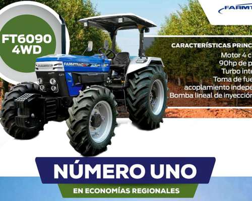 Farmtrac Ft6090. Transmisión Carraro. Motor LIC Ford - Agroads