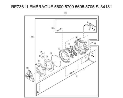 Re73611 Conjunto Embrague Completo John Deere - Agroads
